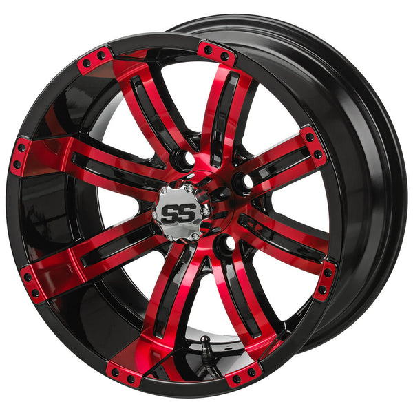 14" Casino Black & Red Golf Cart Wheel – golfcartranch